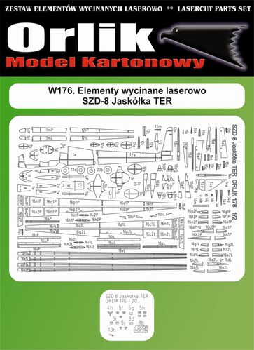 Orlik 176w Elementy wycinane laserowo do modelu SZD-8 Jaskółka ter
