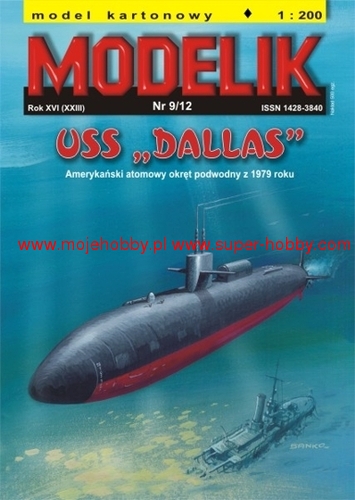 Modelik 10_12 USS DALLAS - Amerykański atomowy okręt podwodny z 1979 roku