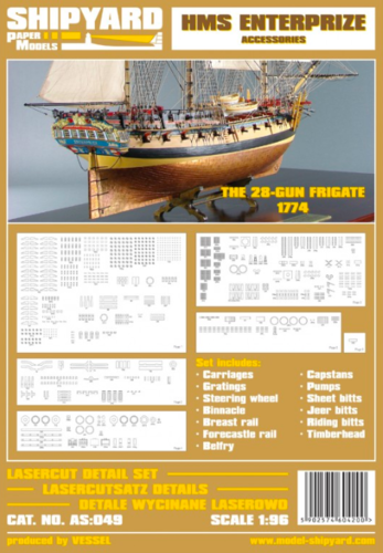 ShipYard AS049 HMS Enterprize - Lasercut Detail Set