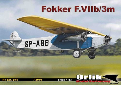 Orlik 074 Samolot pasażerski Fokker F.VIIb/3m
