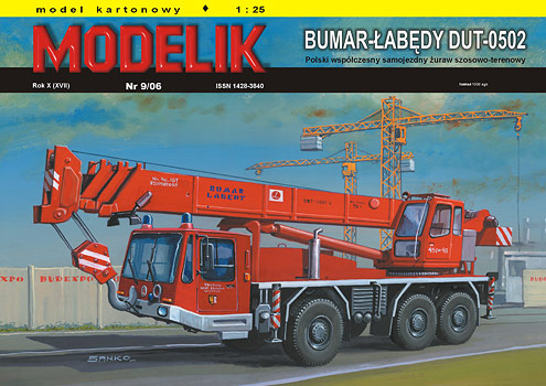 Modelik 09_06 BUMAR-ŁABĘDY DUT-0502 POLISH CONTEMPORARY CRANE TRUCK