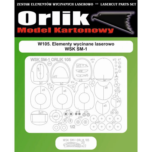 Orlik 105w Elementy wycinane laserowo do modelu WSK SM-1 (Mi-1)