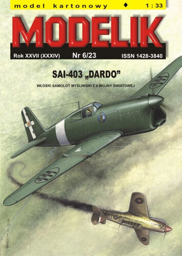 Modelik 06_23 SAI-403 'Dardo' - Włoski Samolot Myśliwski Z II Wojny Światowej