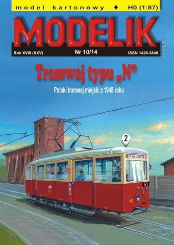 Modelik 10_14 Tramwaj typu "N" Polski tramwaj miejski z 1948 r.