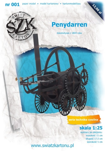 Świat z kartonu 001 Lokomotywa PENYDARREN z 1804 roku