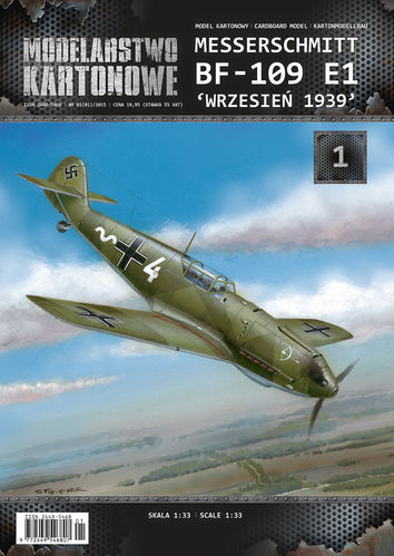 Modelarstwo kartonowe 001 Bf-109 E-1 wrzesień 39'