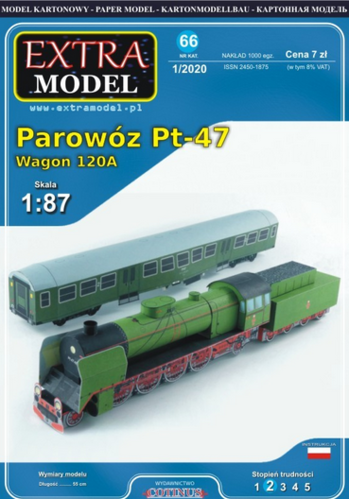 Extra Model 066 1/2020 Parowóz Pt-47, Wagon 120A
