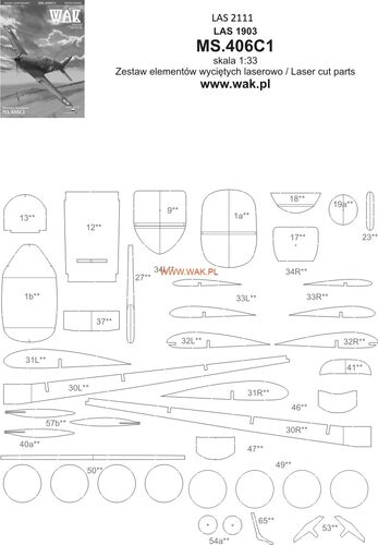 WAK LAS2111-257 Morane-Saulnier 406C1 - Laserowo Wycinane Części