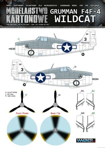 Modelarstwo kartonowe 50-04 Grumman F4F-4 Wildcat