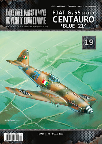 Modelarstwo kartonowe 019 Fiat G.55 ser.1 CENTAURO 'blue 21'