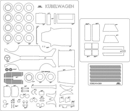 Answer KS-01-2024-SZK Kübelwagen Type 82 - Laser Cut Frames, Details