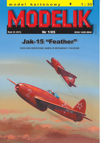 Modelik 01_05 JAK-15 FEATHER RUSSIAN JET FIGHTER FROM 1946