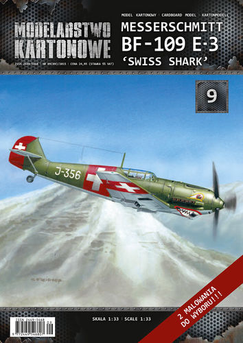 Modelarstwo kartonowe 009 Bf-109 E-3 'Swiss Shark'