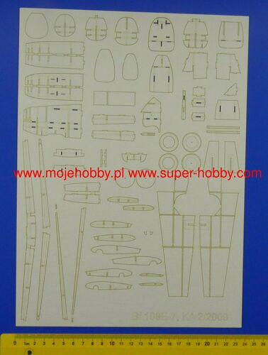 Haliński KA-2-2009-ac Messerschmitt Bf 109E-7/Trop (Laser Cut Frames)