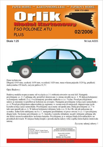 Orlik A005 FSO Polonez ATU PLUS