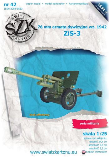 Świat z kartonu 042 Armata dywizyjna Wz1942 ZIS-3