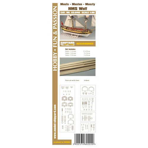 ShipYard AS040 HMS Wolf - Masts