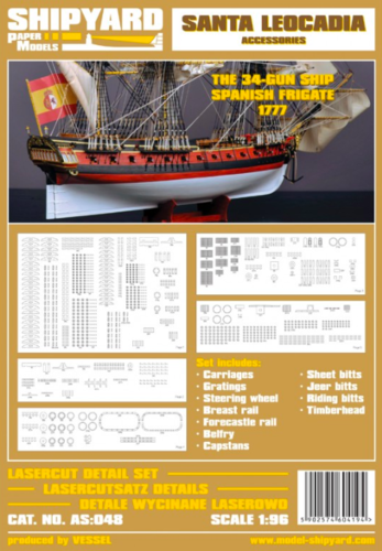 ShipYard AS048 Santa Leocadia - Lasercut Detail Set