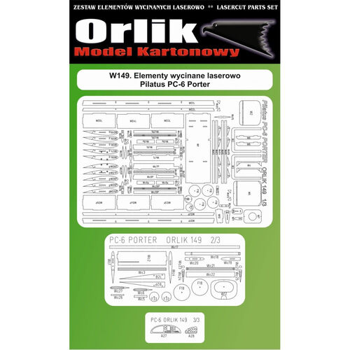 Orlik 149w Elementy wycinane laserowo do modelu PILATUS PC-6