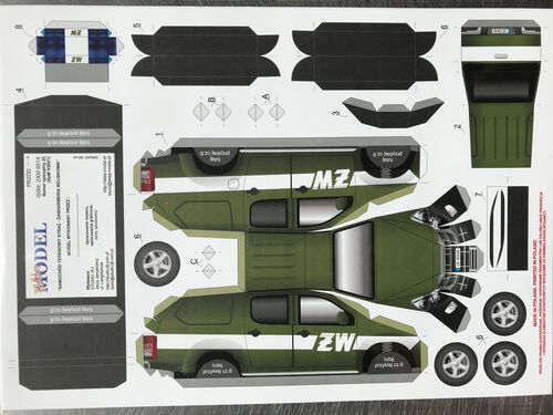 Sklej Model SP25 Samochód terenowy straż - Żandarmeria wojskowa