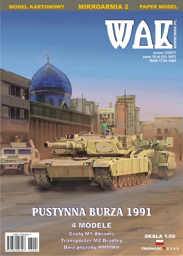WAK 02-2017 Pustynna Burza 1991 4 modele Czołg Abrams, transporter M2 Bradley, dwa pojazdy HMMWY