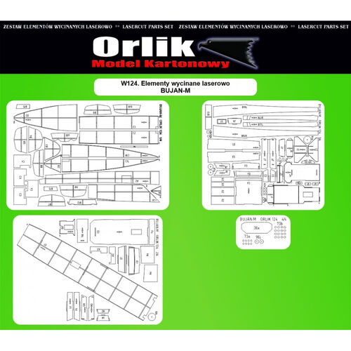 Orlik 124w Elementy wycinane laserowo do modelu KORWETY RAKIETOWEJ PR. 21631 BUJAN-M