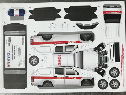 Sklej Model SP26 Samochód terenowy straż