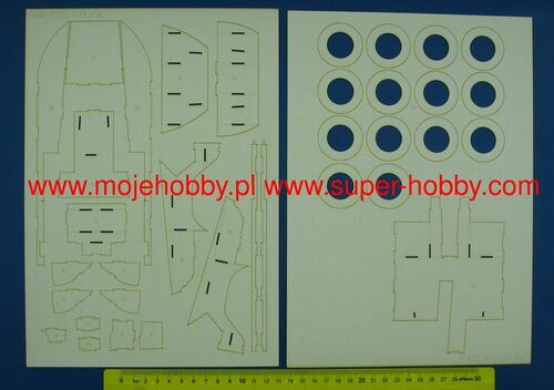 Draf Model 009L Zestaw elementów wycietych laserem do modelu DUKW