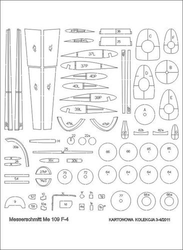 Kartonowa Kolekcja AKC-12 Wręgi do KKL12 Messerschmitt Me 109 F-4