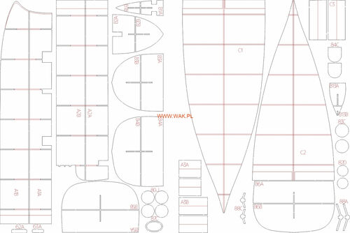 WAK LAS2407 USS Texas - Laserowo Wycięte Wręgi