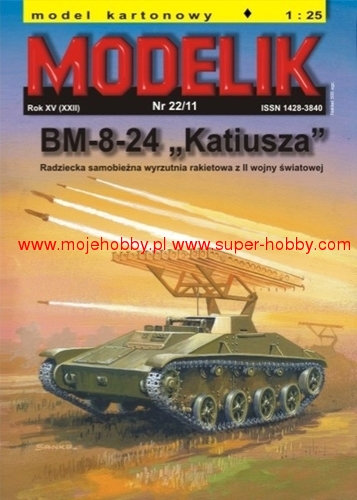 Modelik 22_11 BM-8-24 KATIUSZA - Radziecka samobieżna wyrzutnia rakietowa z II wojny Światowej