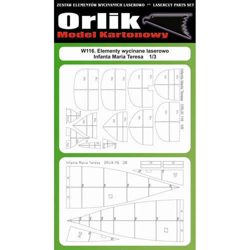 Orlik 116w Elementy wycinane laserowo do modelu "Infanta Maria Teresa"