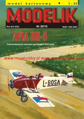 Modelik 20_10 AVIA BH-5 czechosłowacki samolot sportowy z 1923 roku