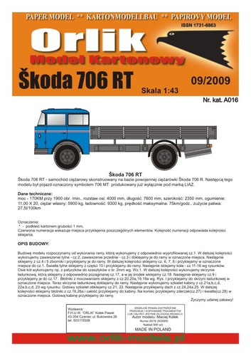 Orlik A016 Skoda 706 RT
