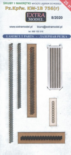 Extra Model 073-SWL Śruby wycięte laserem PZ.KPFW. KW-1B 756(R)