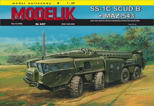 Modelik 04_07 Russian modern rocket launcher SS-1C SCUD B + MAZ-543