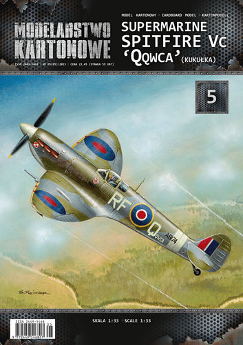 Modelarstwo kartonowe 005 SPITFIRE Mk.Vc 'Qqwca' (kukułka)