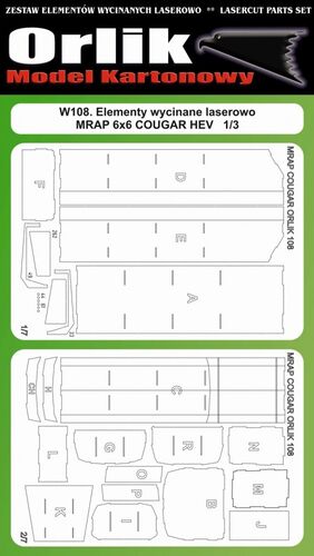 Orlik 108w Elementy wycinane laserowo do modelu MRAP 6x6 Cougar HEV