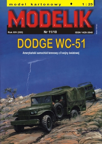 Modelik 11_10 DODGE WC-51 amerykański samochód osobowo-ciężarowy z II wojny św.