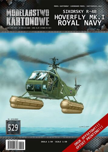 Modelarstwo kartonowe 529 Sikorsky R-4B Hoverfly MK.I Royal Navy