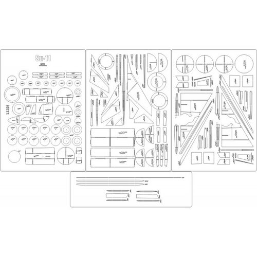 Answer ANG-111-SZK Su-11 Fishpot - Laser Cut Frames