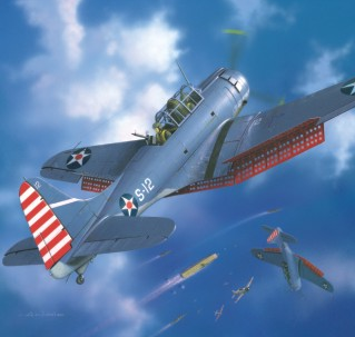 Haliński MM-SET-1-2-2006 SBD-3 Dauntless - American Deck Bomber (Model With Laser Cut Frames)