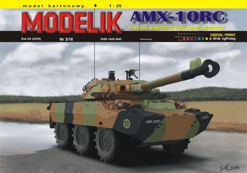 Modelik 03_16 AMX-10RC Francuski współczesny ciężki pojazd zwiadowczy