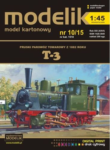 Modelik 10_15 T-3 Pruski parowóz towarowy z 1882 r.