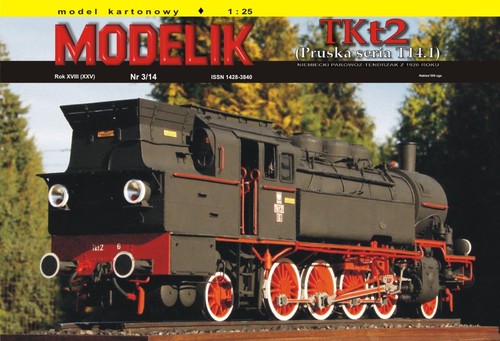 Modelik 03_14 TKt2 - Niemiecki parowóz -tendrzak z 1920 roku