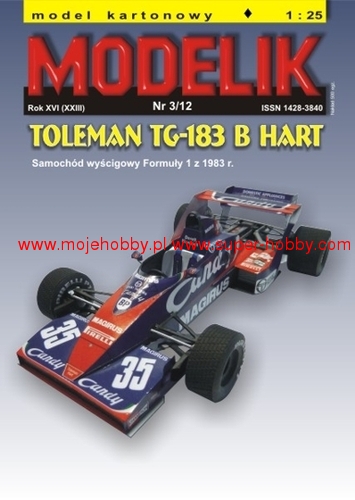 Modelik 03_12 TOLEMAN TG-183B Hart - Samochód Formuły 1 z 1983 roku