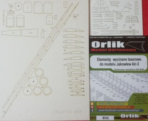 Orlik 142w Elementy wycinane laserowo do modelu AIR-3