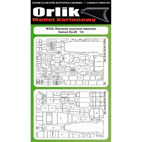 Orlik 165w Elementy wycinane laserowo do modelu Kamow Ka-29
