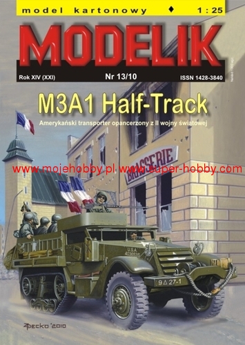 Modelik 13_10 M3A1 HALF-TRACK amerykański transporter opancerzony z II wojny św.