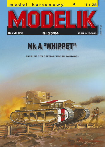 Modelik 25_04 WHIPPET BRITISH MEDIUM TANK FROM W.W. 2nd